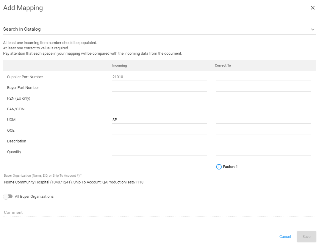 Create Item Maps from the PO View