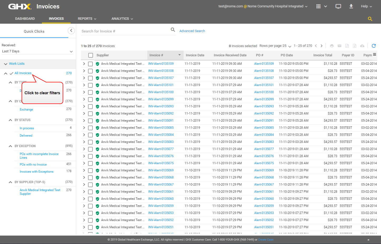 Use Advanced Search for Invoices