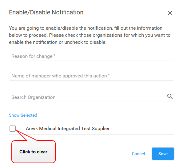 Disable Notifications
