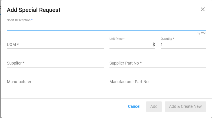 Create a Special Request