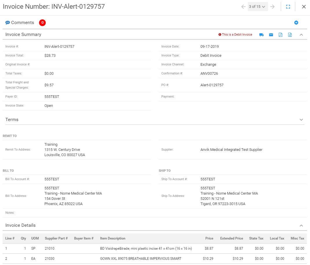 View Invoice Details