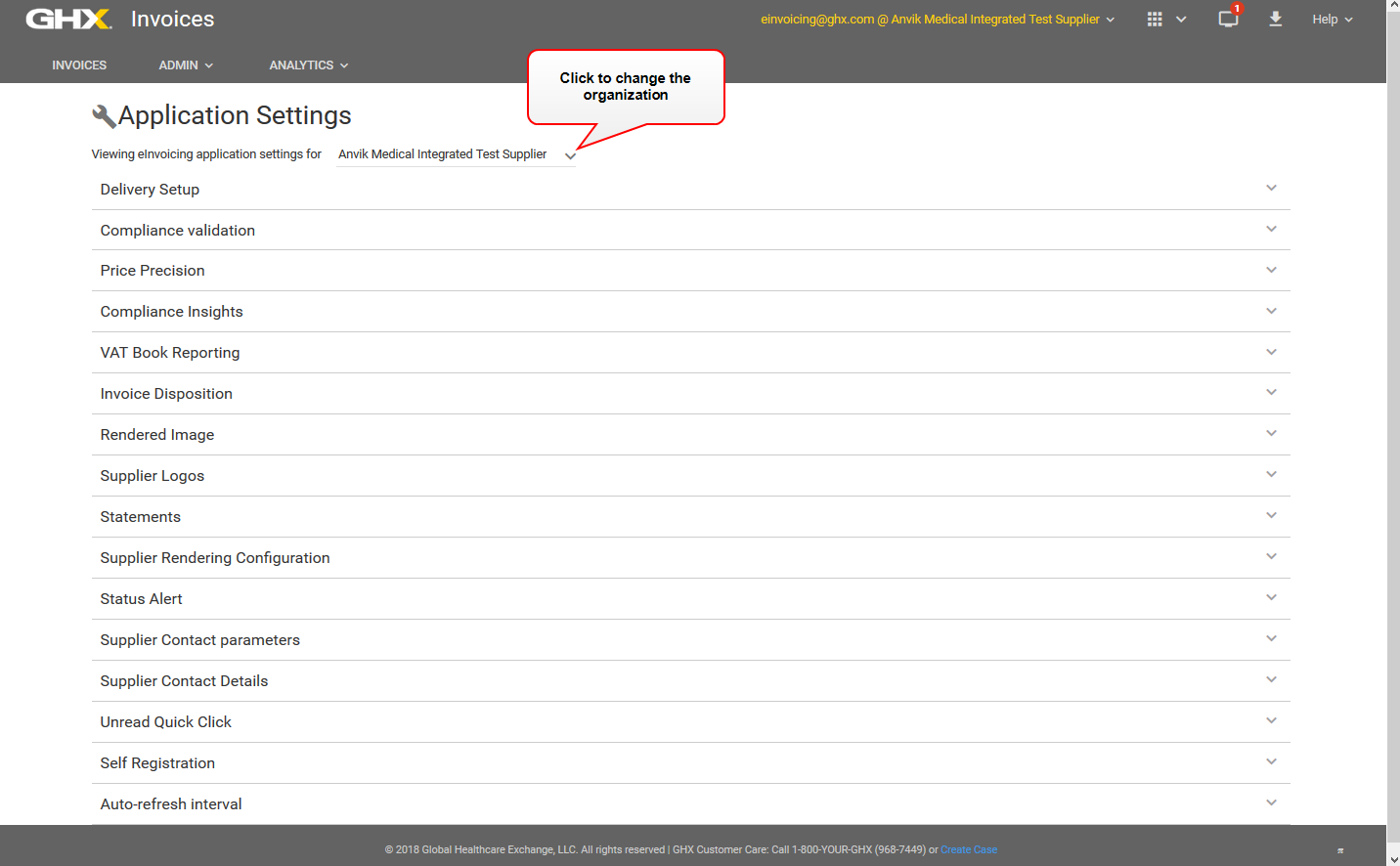 Edit Application Settings