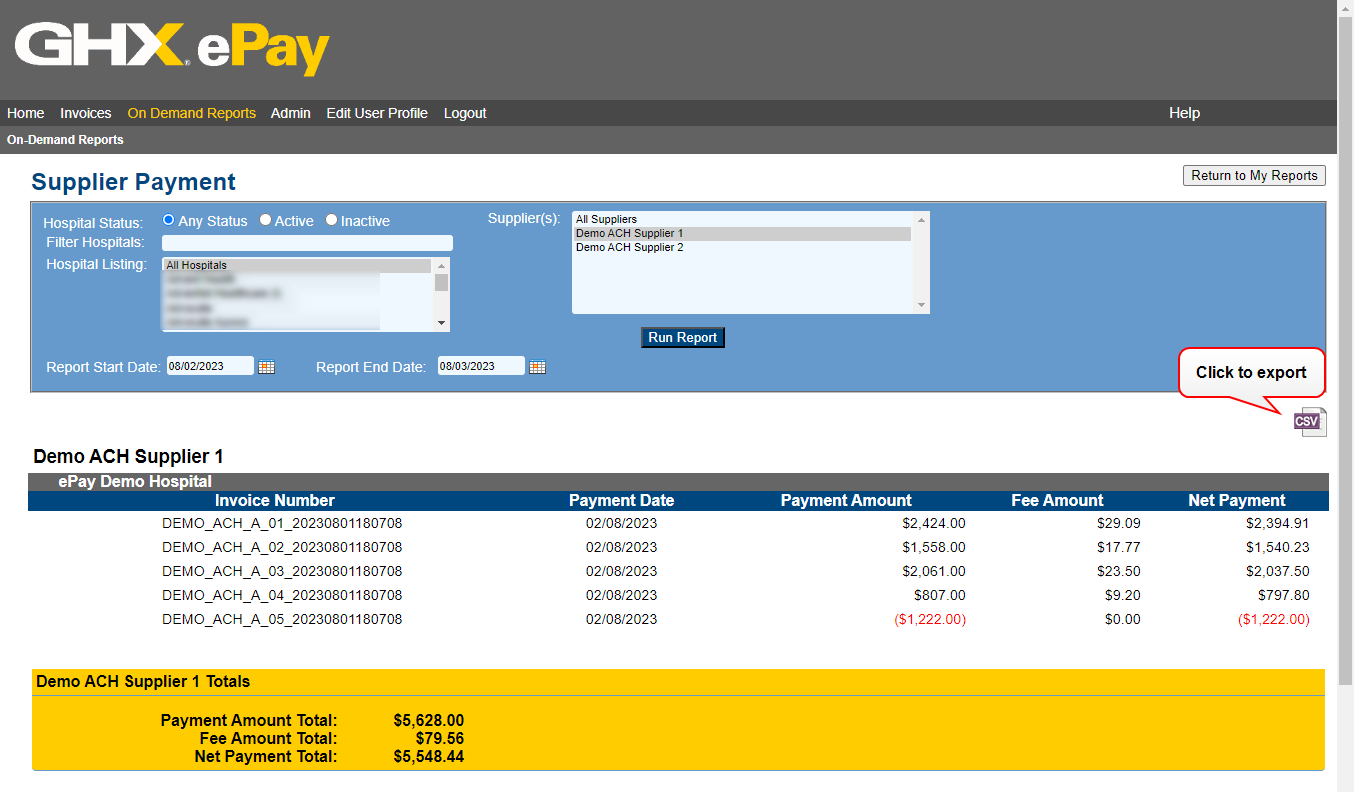 Generate a Supplier Payment Report